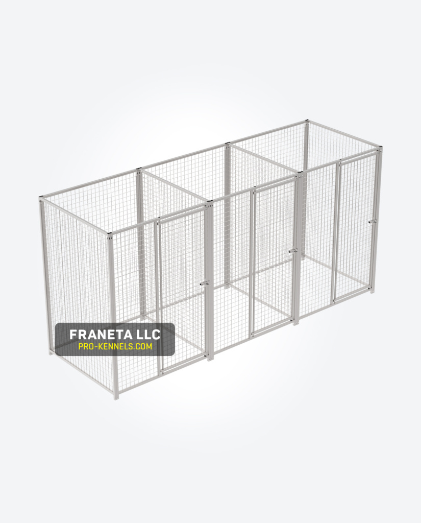 3-Run 5x5ft Galvanized Wire Mesh Dog Kennel – Pro Kennels